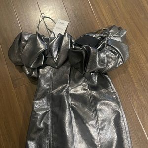 Zara | Dresses | Zara Sliver Raffle Dress | Poshmark